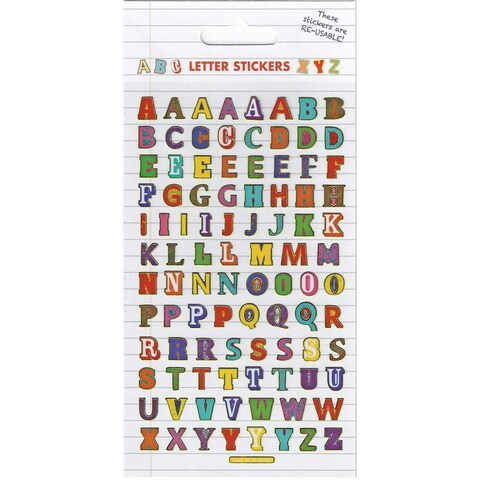 Paper Projects Reusable Letters Stickers - Multicoloured - One Size ...