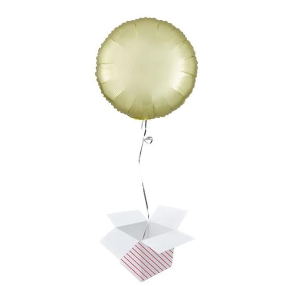 Pastel Yellow Satin Luxe Round Shape Foil Helium Balloon - Inflated ...