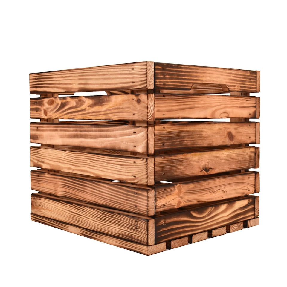 Snowdon Timber Flamed Wooden Storage Crate (L) 37.5cm (W) 33cm (H) 32 ...