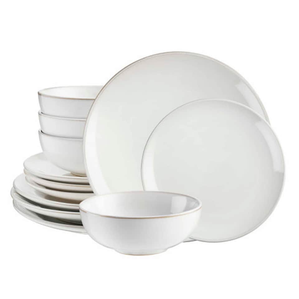 Cooks Professional 12pc Nordic Stoneware Dinnerware Set 4 Person Plate ...