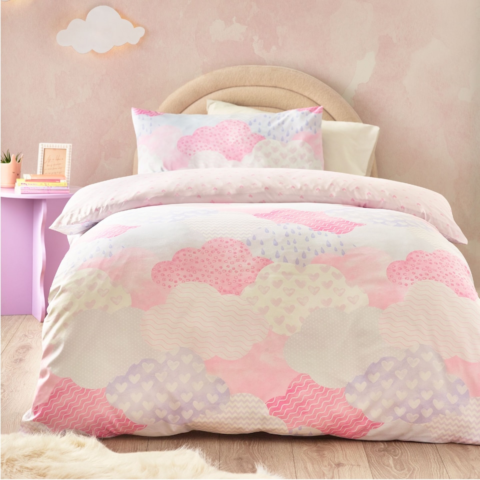 Soft as a Cloud Duvet Cover Set | Pink | Double - Tesco Groceries