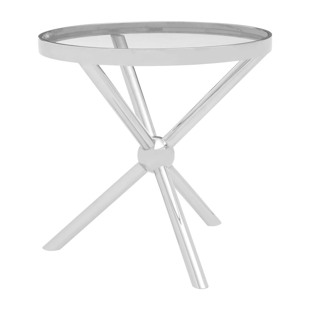 Interiors by Premier Elegant Round Silver Side Table, Durable Small ...