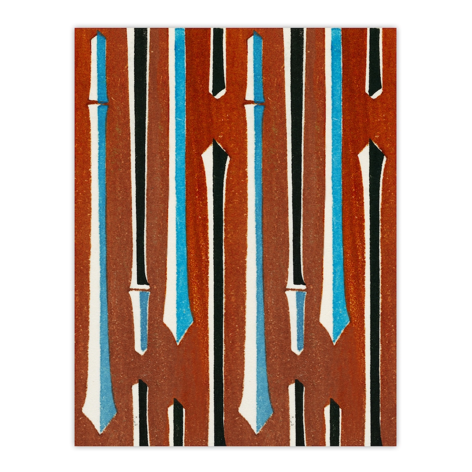 Vintage Japanese Bamboo Pattern Retro Japan Wall Art Print Korin 18x24 ...