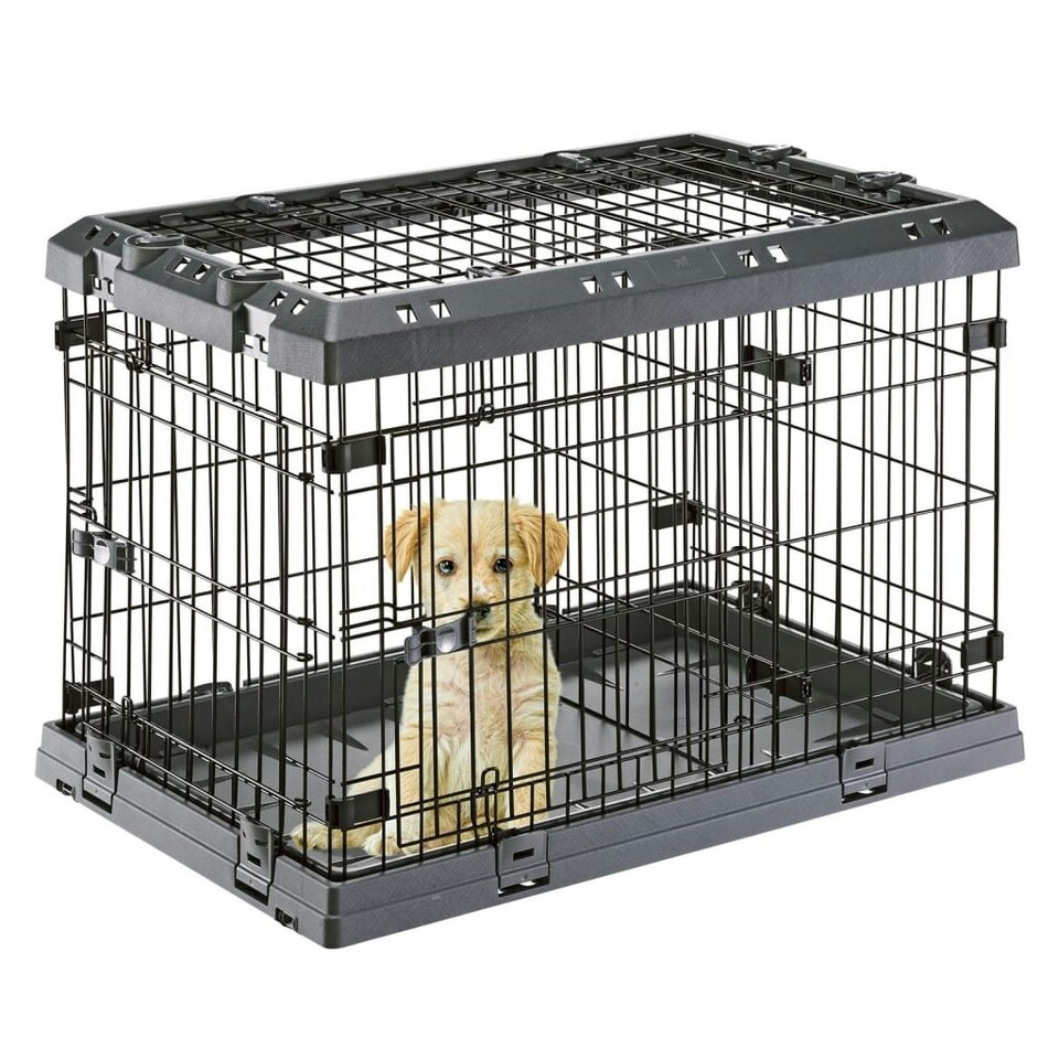 Dog Crate Superior - Black - 75 77x51x55cm - Tesco Groceries