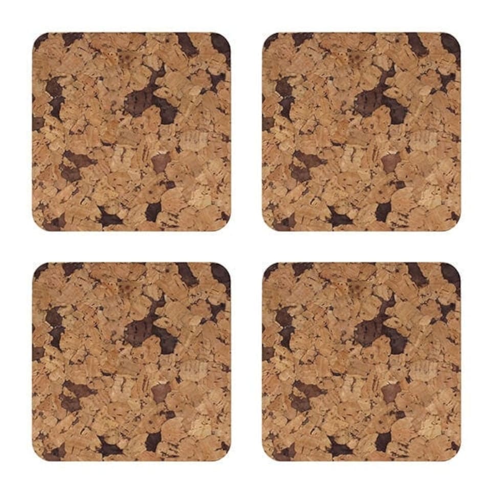 I-Style Desert Set of 4 Cork Veneer Coasters - Tesco Groceries