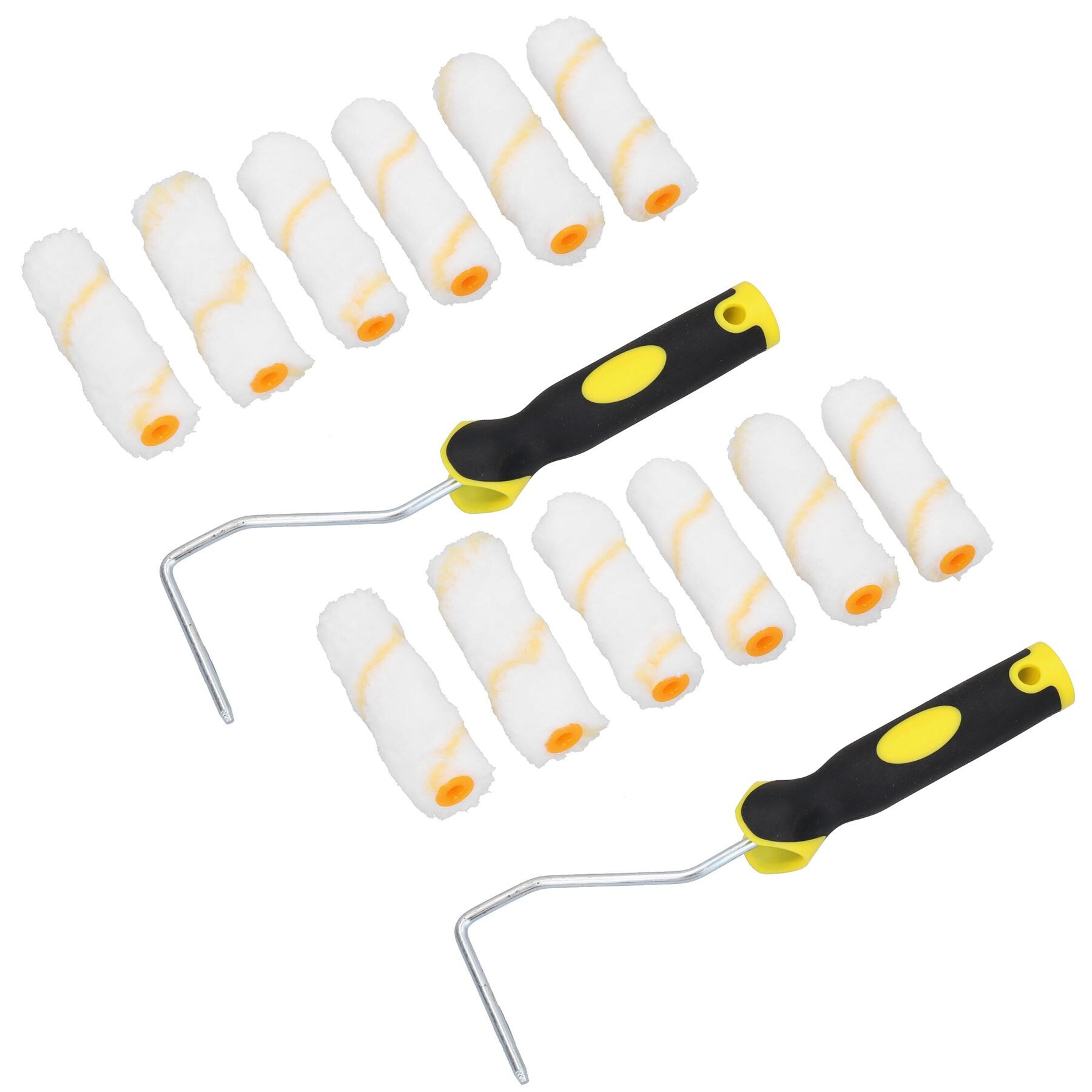 12pc 4” Mini Roller And Sleeves Set For Gloss Emulsion Paints Painting ...