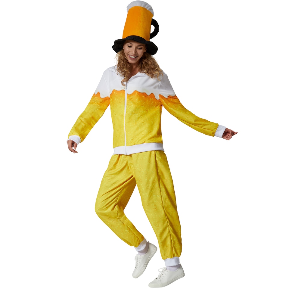 Womens costume beer tracksuit | Yellow | yellow/white | 1 - Tesco Groceries