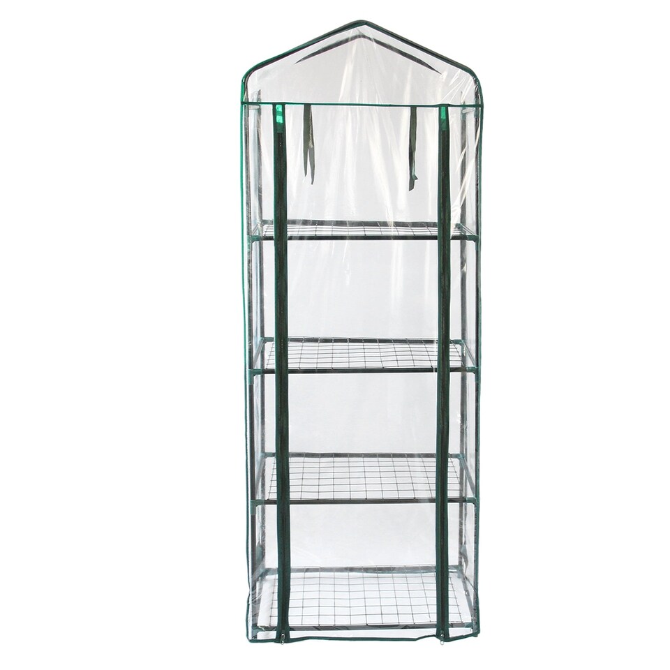 Mini Greenhouse 4 Tier with Plastic Cover - Tesco Groceries