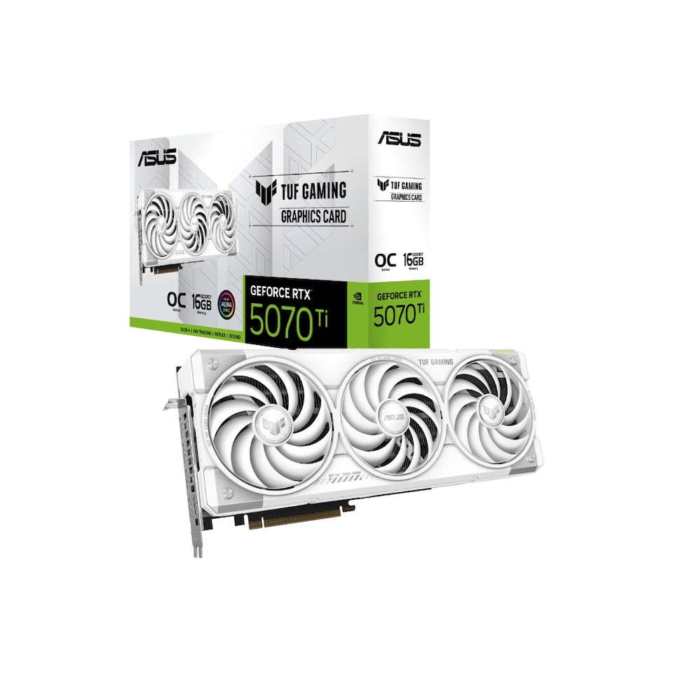 ASUS Geforce RTX 5070 Ti TUF GAMING 16GB OC Graphics Card White - Tesco ...