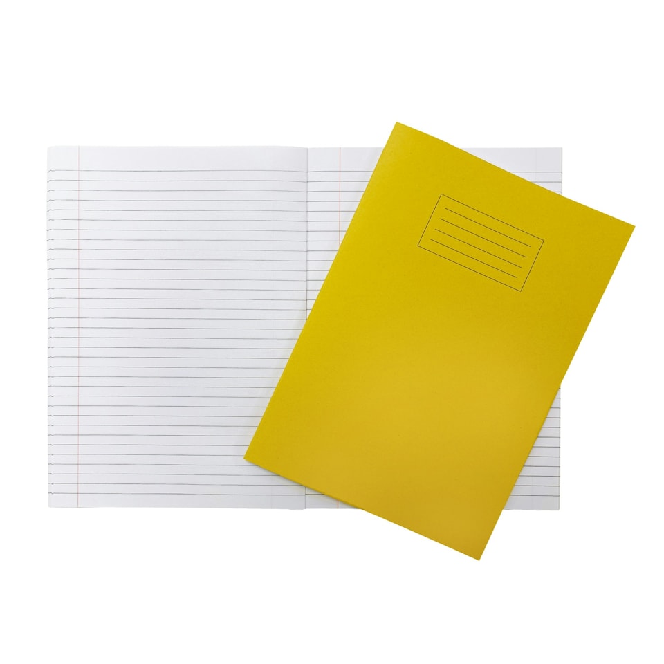 Janrax A4 Yellow 80 Page Feint Ruled with Margin Exercise Book WF Paper ...