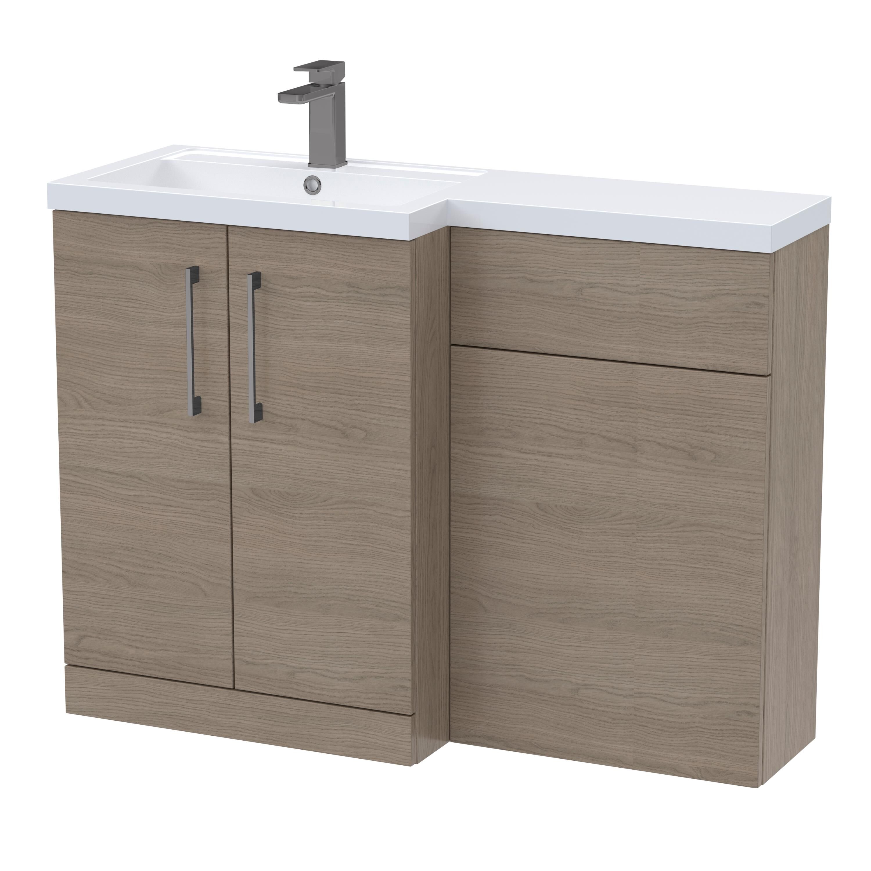 Balterley Left-Hand Bathroom Vanity and WC Unit Combination with Basin ...