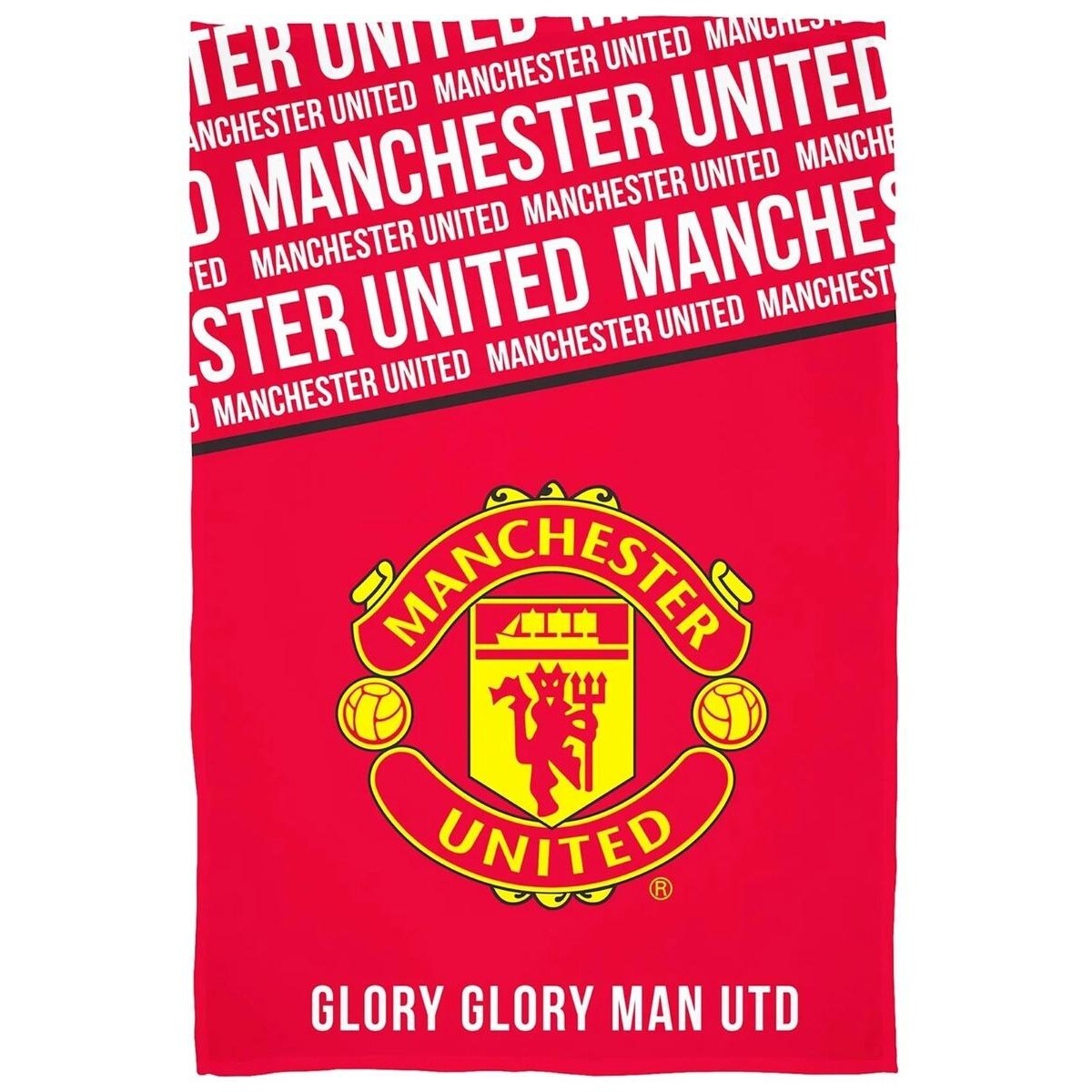 Manchester United FC Fleece Crest Blanket | Red | Red | One Size | 1 ...