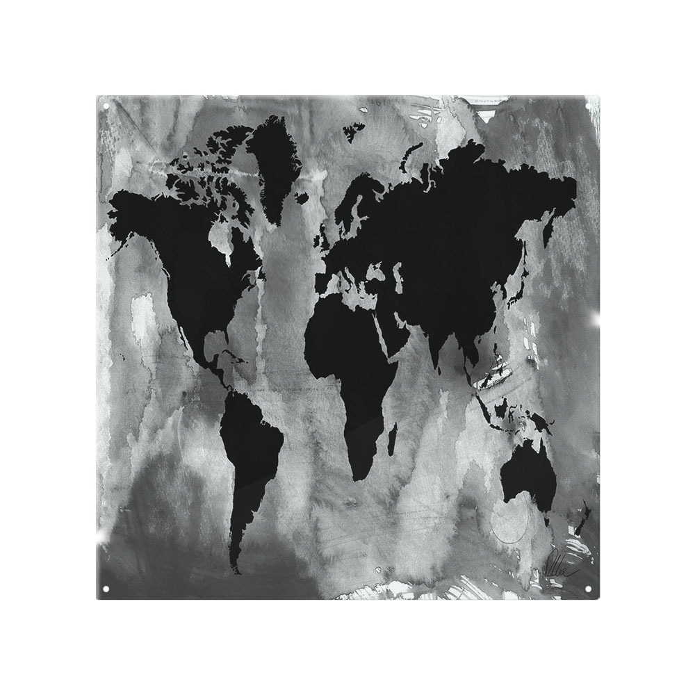 Black And White World Map Splash Back | White - Tesco Groceries