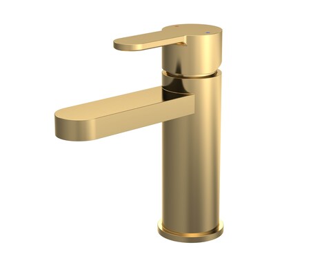 Pride Round Mono Basin Mixer Tap & Push Button Waste - Brushed Brass ...