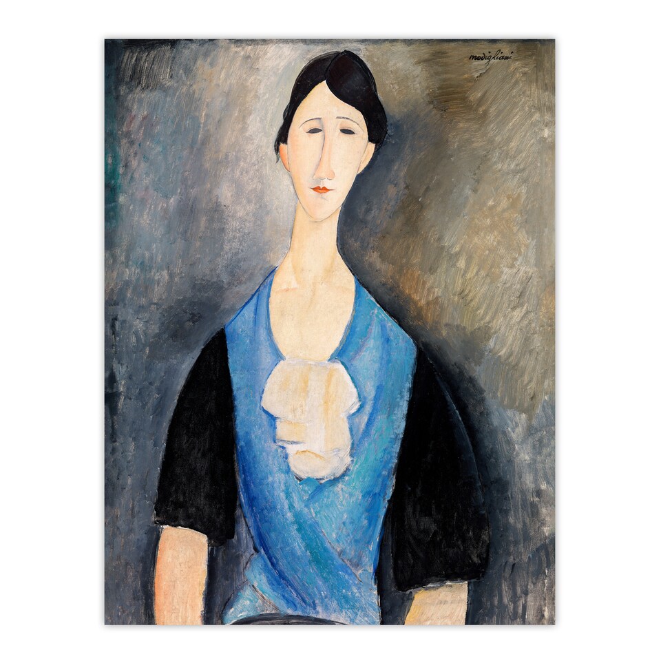 Amedeo Modigliani Framed Wall Art Print Young Woman in Blue Portrait ...