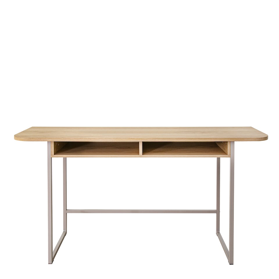 Darlington Console Table With 2 Open Shelves and Oak Top - Tesco Groceries