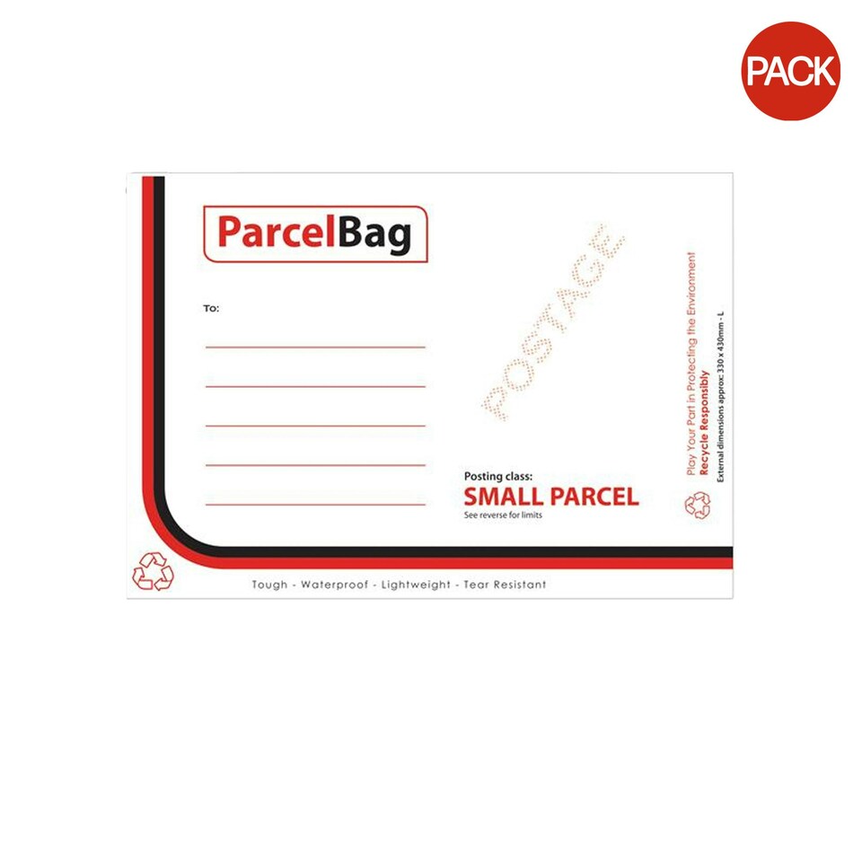 Impact Plastic Envelopes (Pack of 50) - White/Red/Black - 330mm x 430mm ...