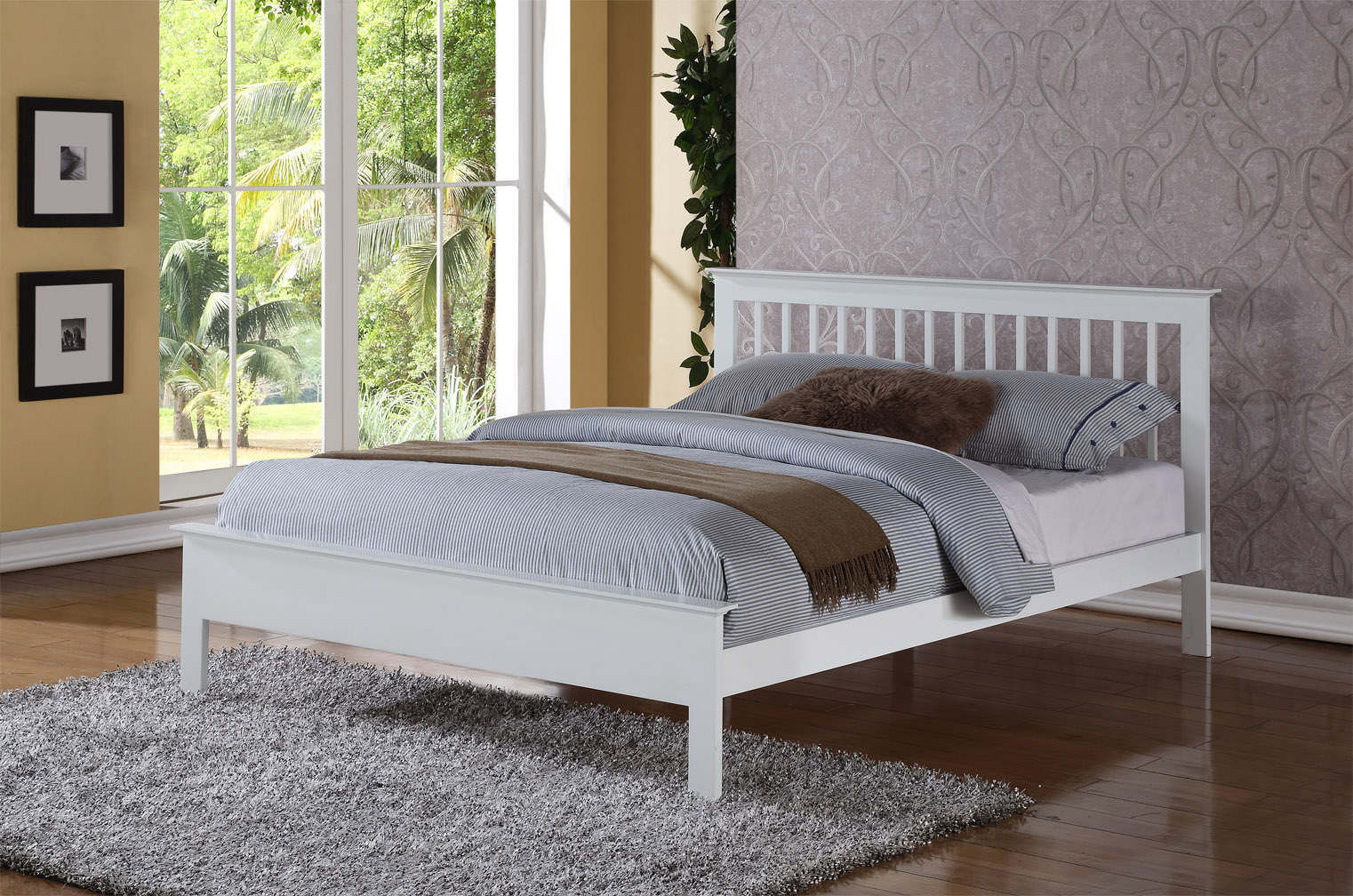 Pentre Small Double 4ft White Hardwood Bed Frame | White | Small Double ...