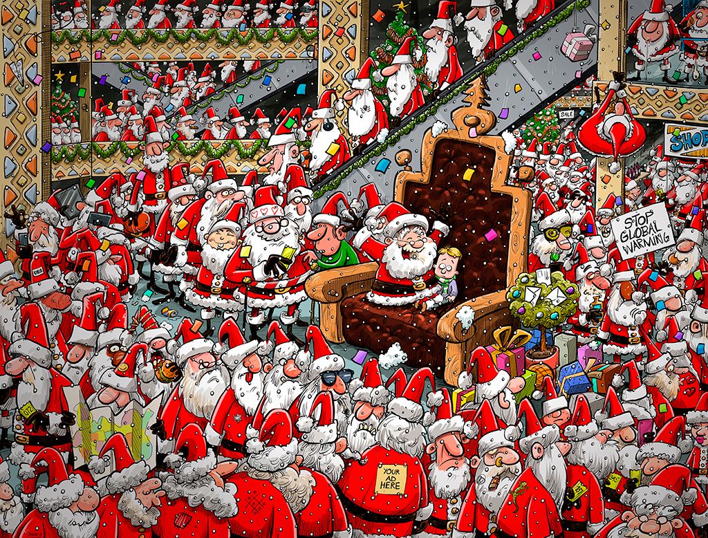 Chaos at Santa's Grotto 1000 Christmas jigsaw puzzle- Chaos no.14 ...