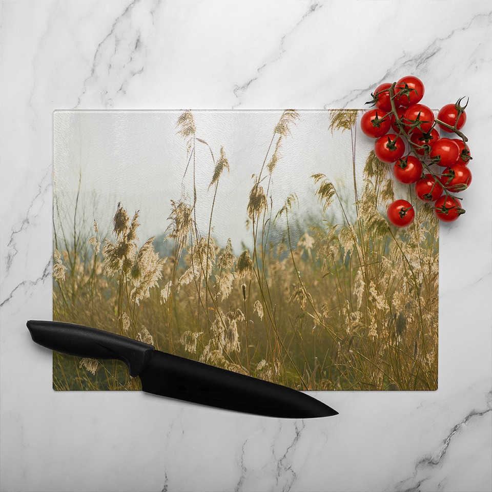 Plumes Slimbridge Designer Glass Chopping Board | Multi - Tesco Groceries