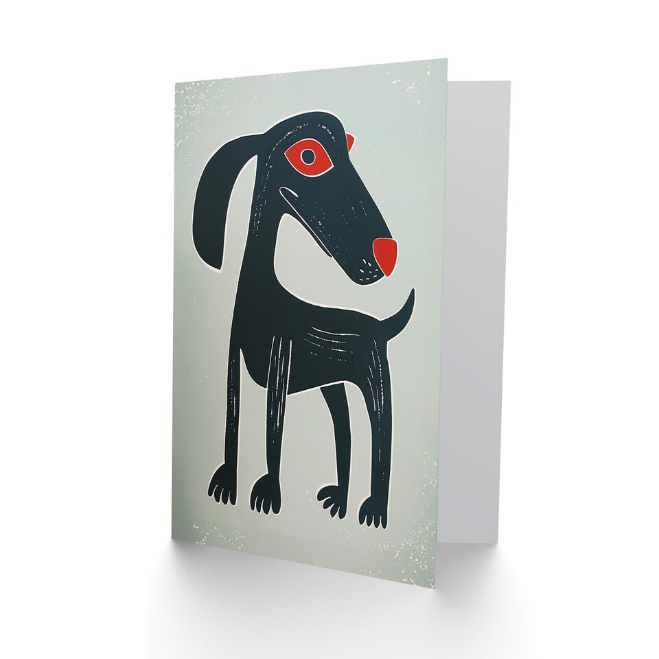 Strange Puppy Dog Lover Quirky Animal Block Print Birthday Card - Tesco ...