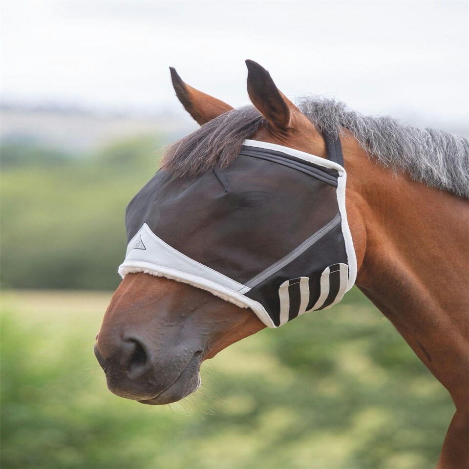 Shires Fine Mesh Earless Fly Mask Black | Cob - Tesco Groceries