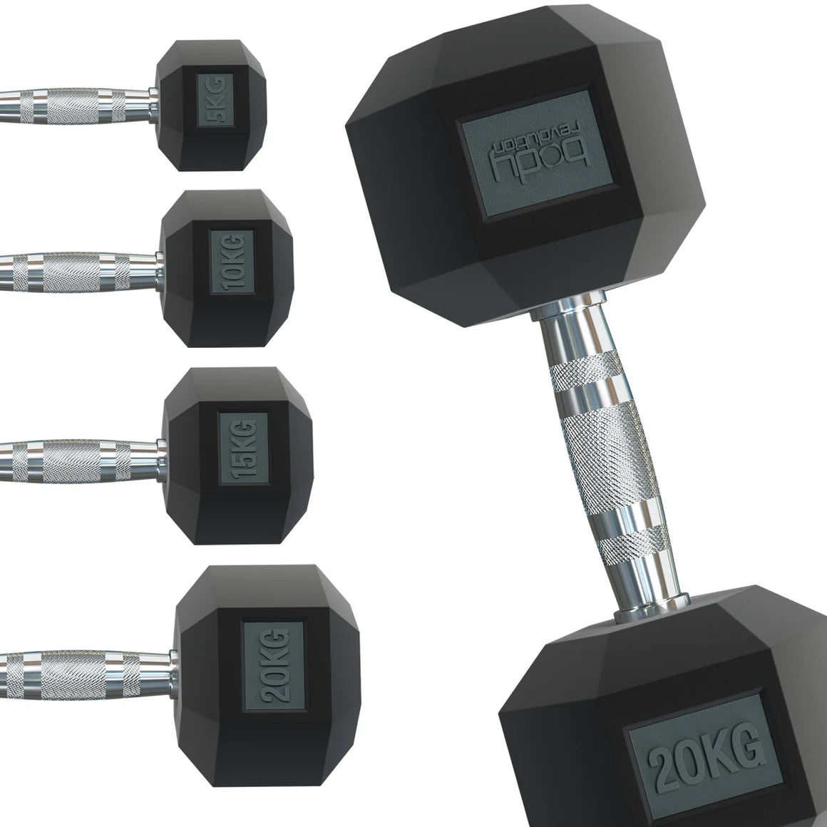 Body Revolution Hex Dumbbells 25kg pair - Tesco Groceries
