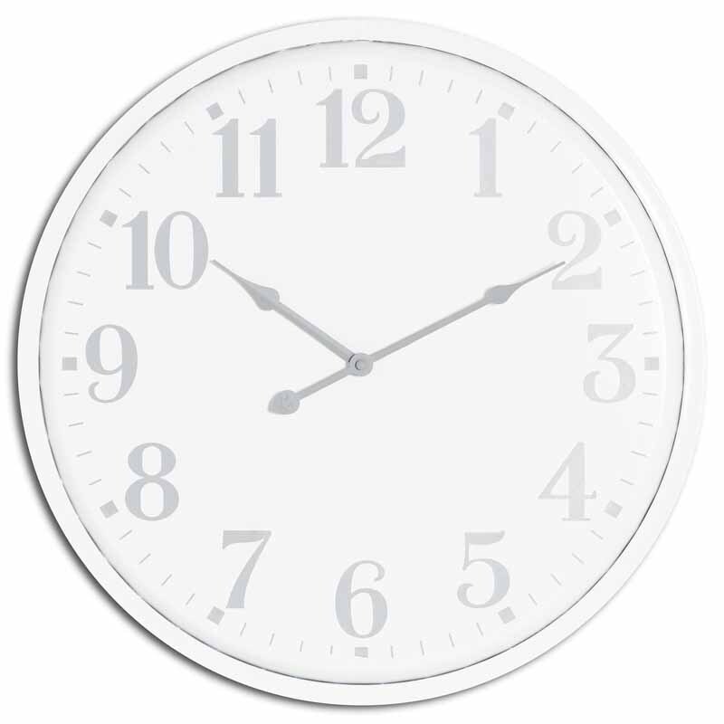Aubrey Wall Clock - Metal - L4 x W49 x H49 cm - White | White - Tesco ...