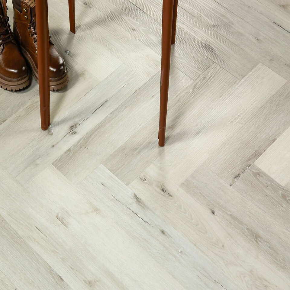Click LVT Flooring SPC 6.0mm NodSl White Maple Herringbone Wood Effect ...