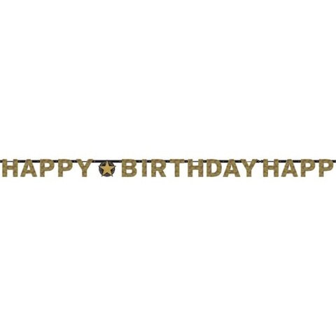 Gold Celebration Prismatic Letter Banner - 213cm - Tesco Groceries
