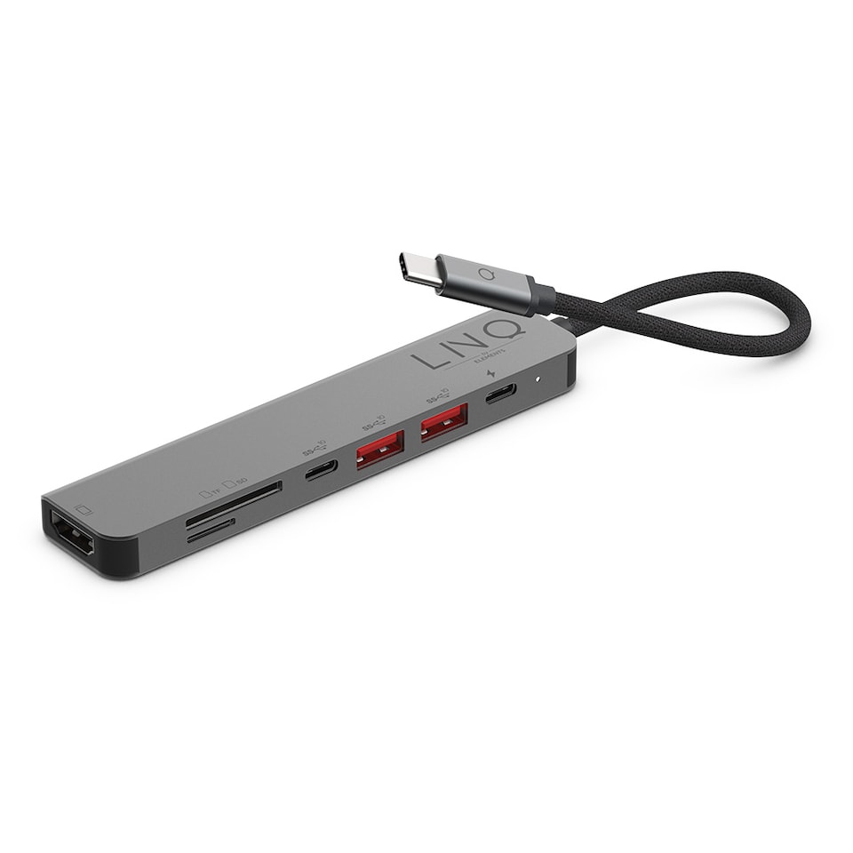 LINQ 7in1 PRO USB-C Multiport Hub Space Grey - Tesco Groceries