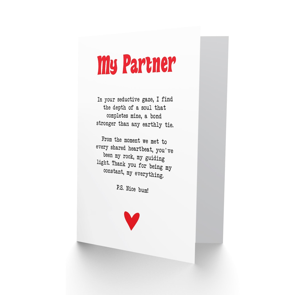 Greeting Card Love Poem My Everything Partner Romantic Anniversary ...