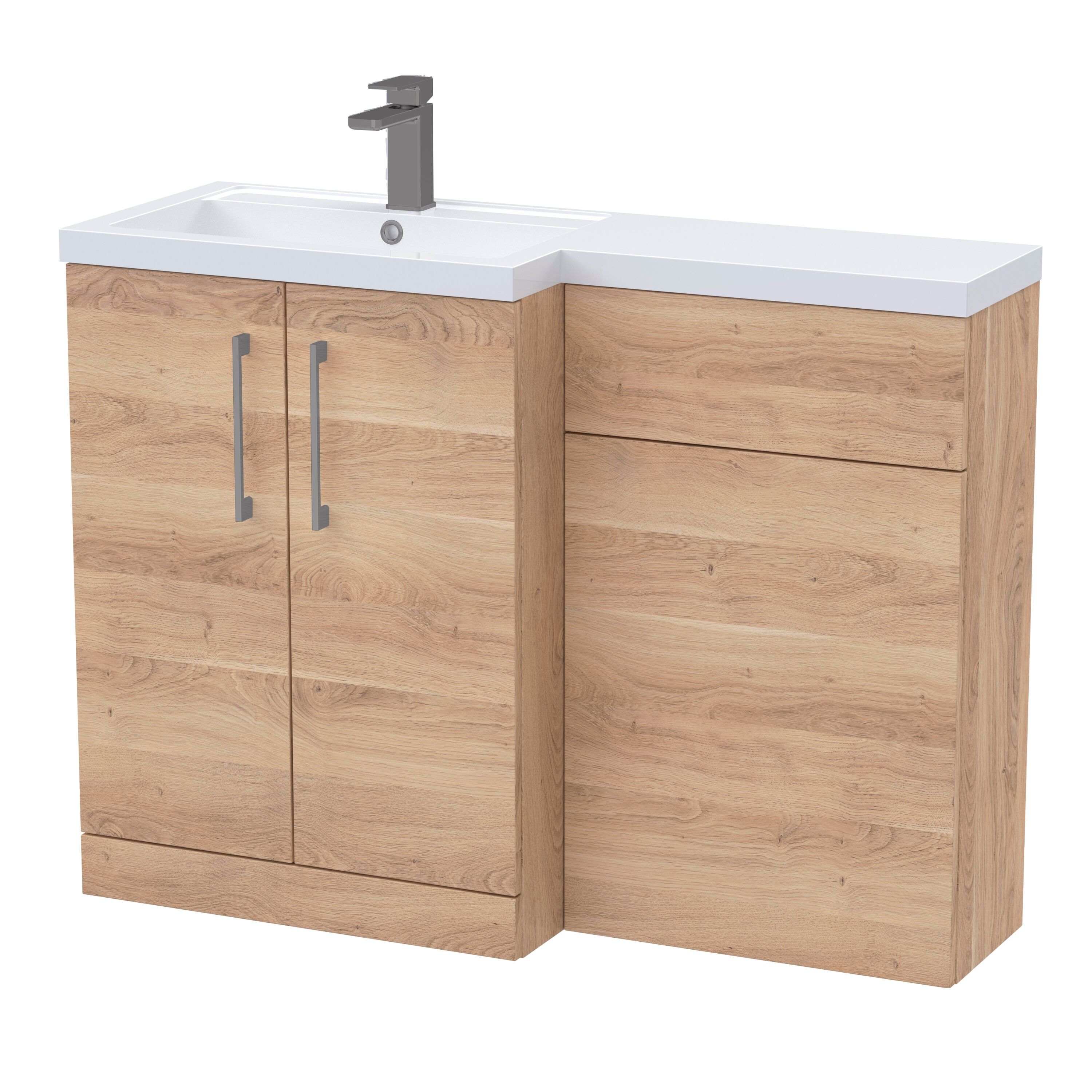 Balterley Left-Hand Bathroom Vanity and WC Unit Combination with Basin ...