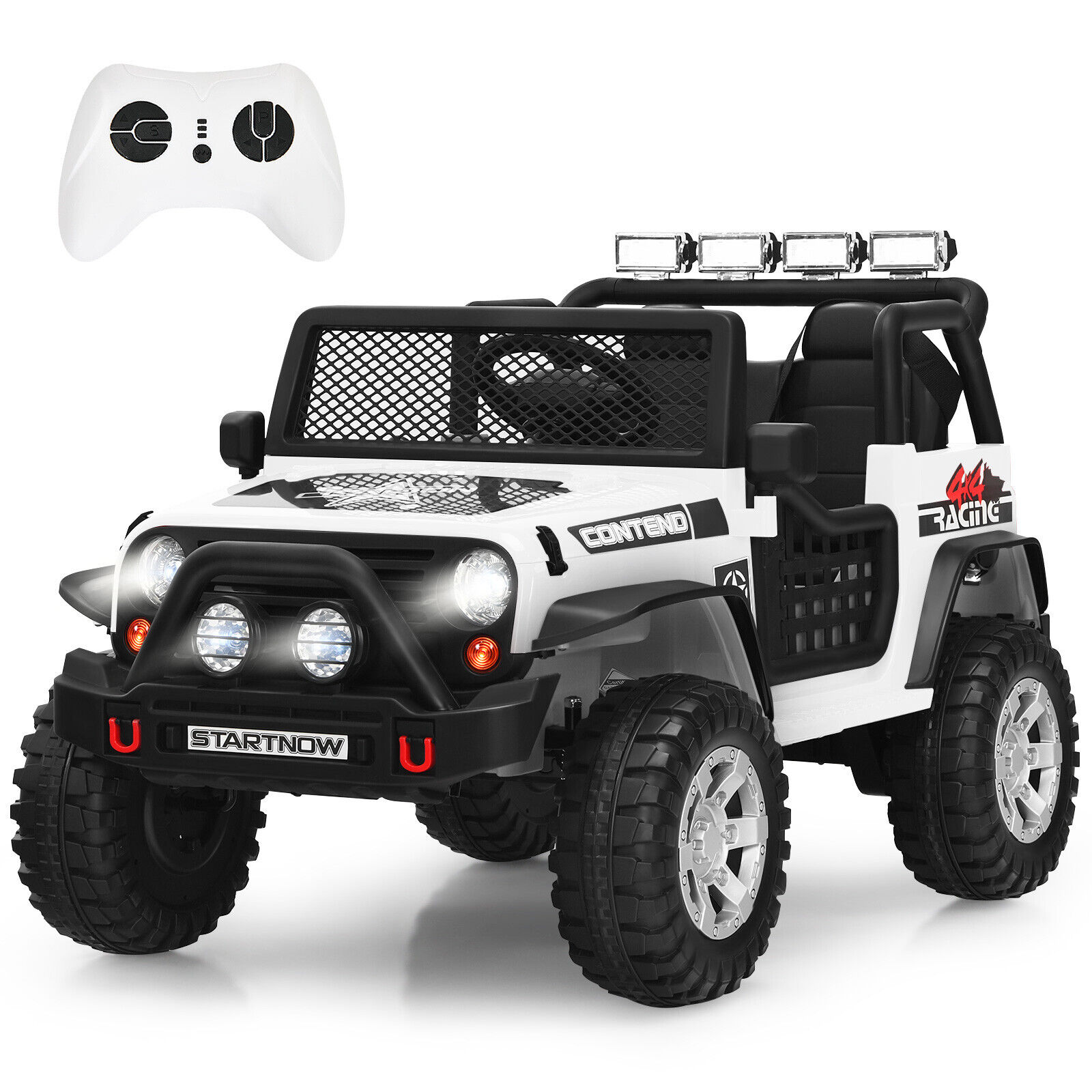 COSTWAY 2-seater Kids Ride on Truck 12V Powered White - Tesco Groceries