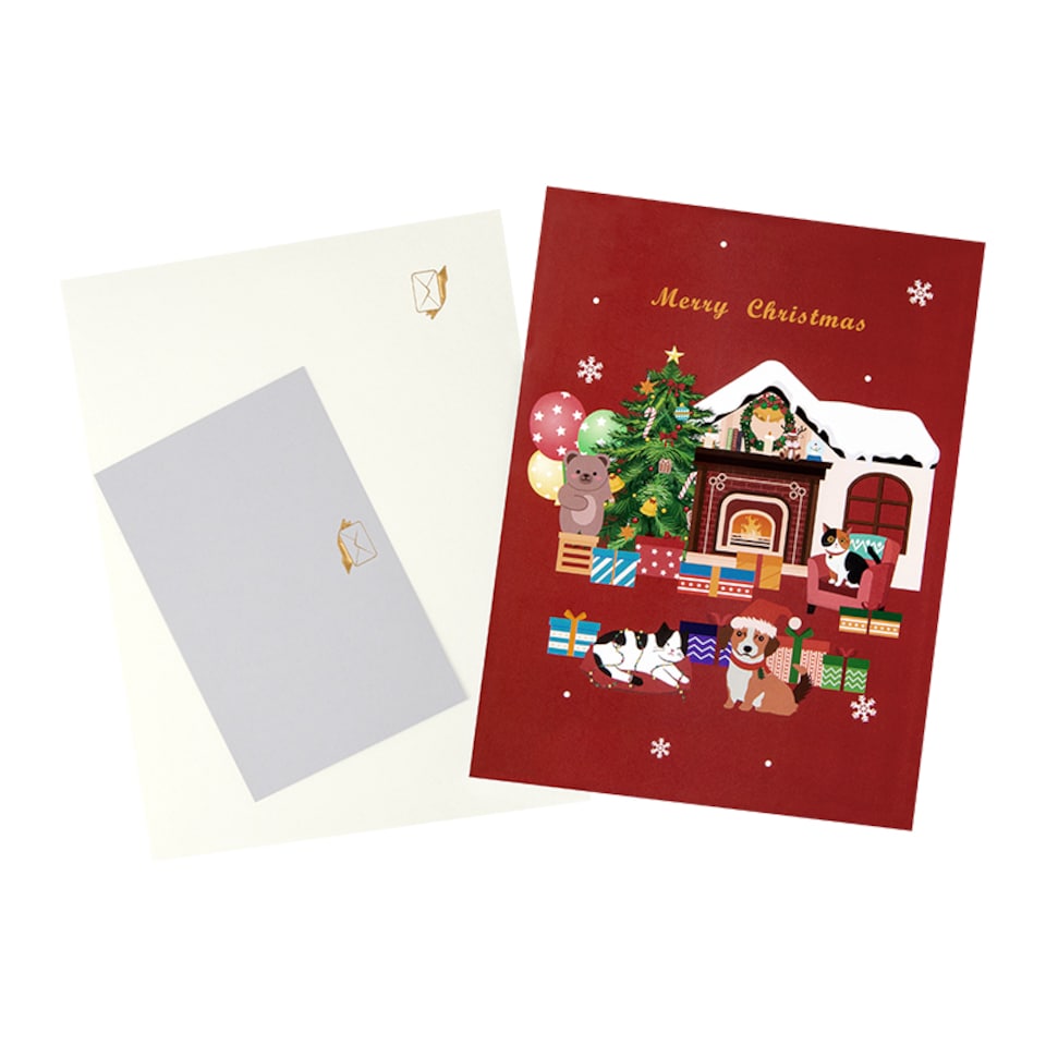 A Warm Xmas Eve Holiday 3D Pop Up Christmas Card - Tesco Groceries