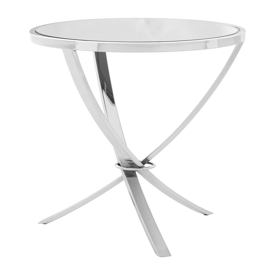 Allure Chrome Pinched Round Side Table Silver - Tesco Groceries