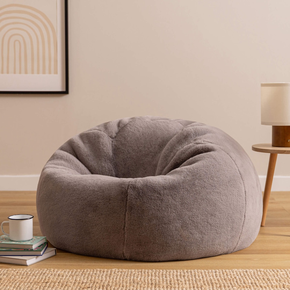 Icon Cuddle Cushion and Kingston Rabbit Faux Fur Classic Bean Bag ...