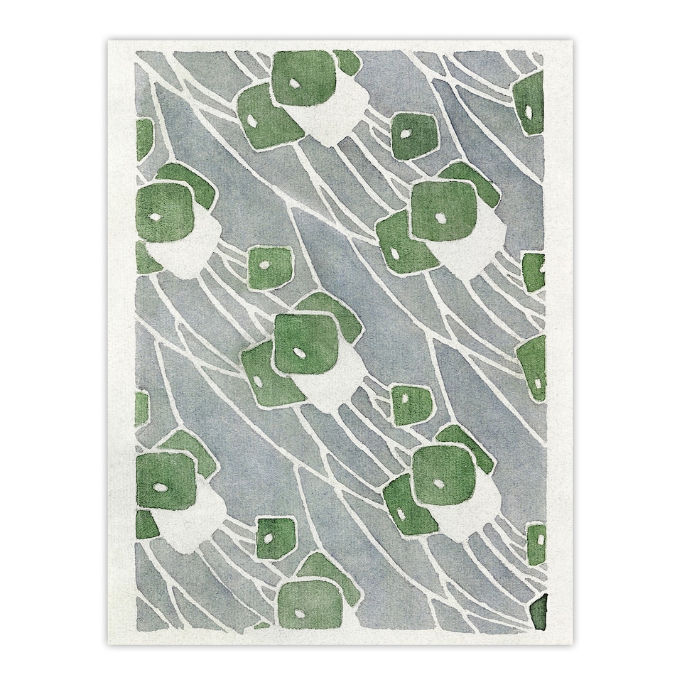 Green Geometric Pattern Vintage Wall Art Print Overbeck 12x16" - Tesco ...