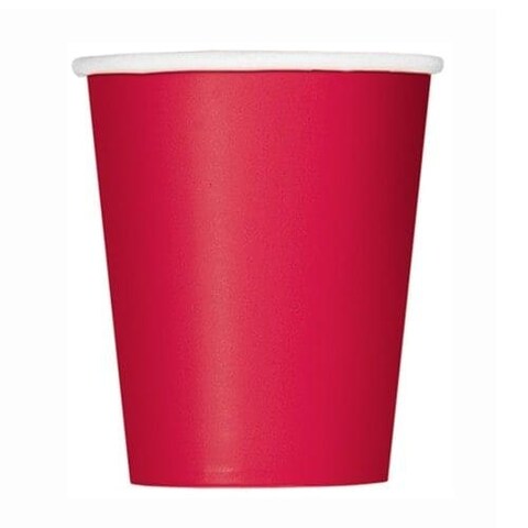 Red Paper Cups 270ml - Pack of 14 Red - Tesco Groceries