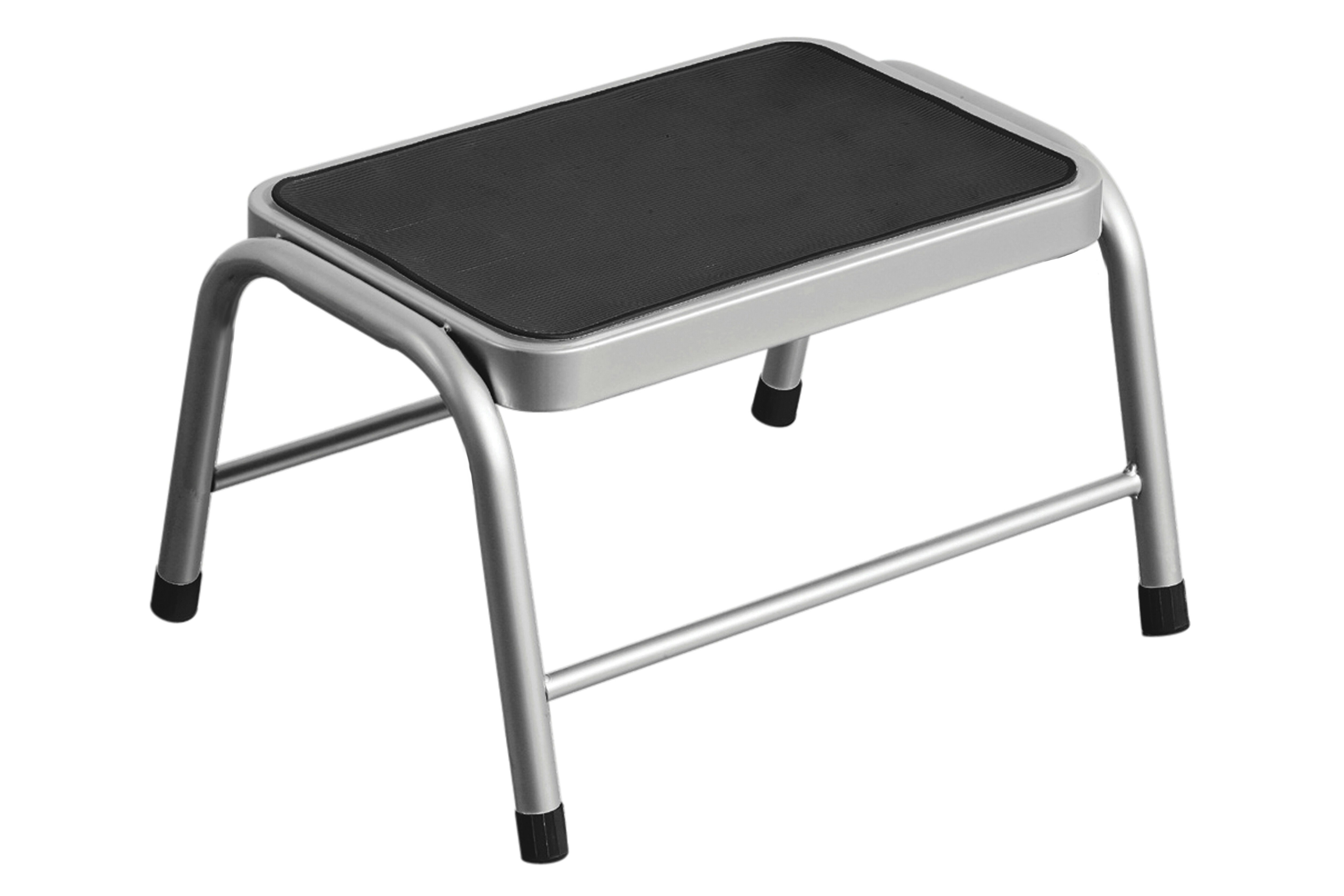 Interiors by Premier Silver Rubber Step Stool, Non-Slip Surface With ...