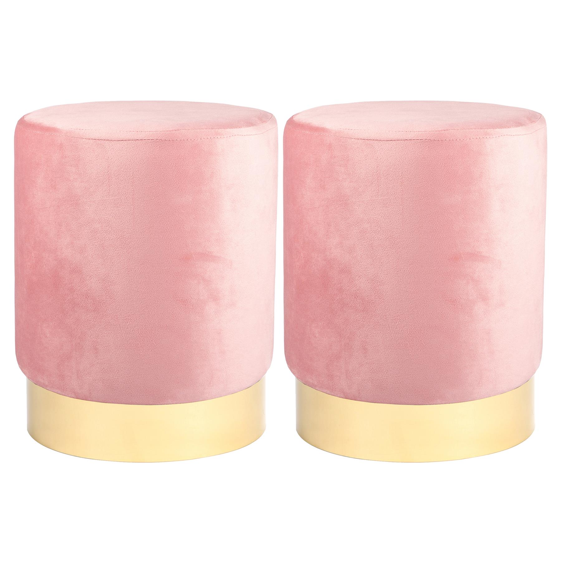 Harbour Housewares Round Velvet Foot Stool - Modern Dressing Table ...