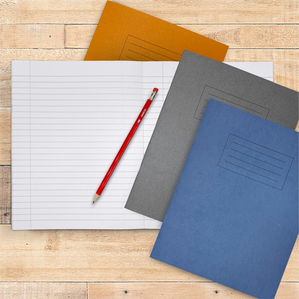 Janrax 9x7" Grey 80 Page Feint Ruled with Margin Exercise Book WF Paper ...