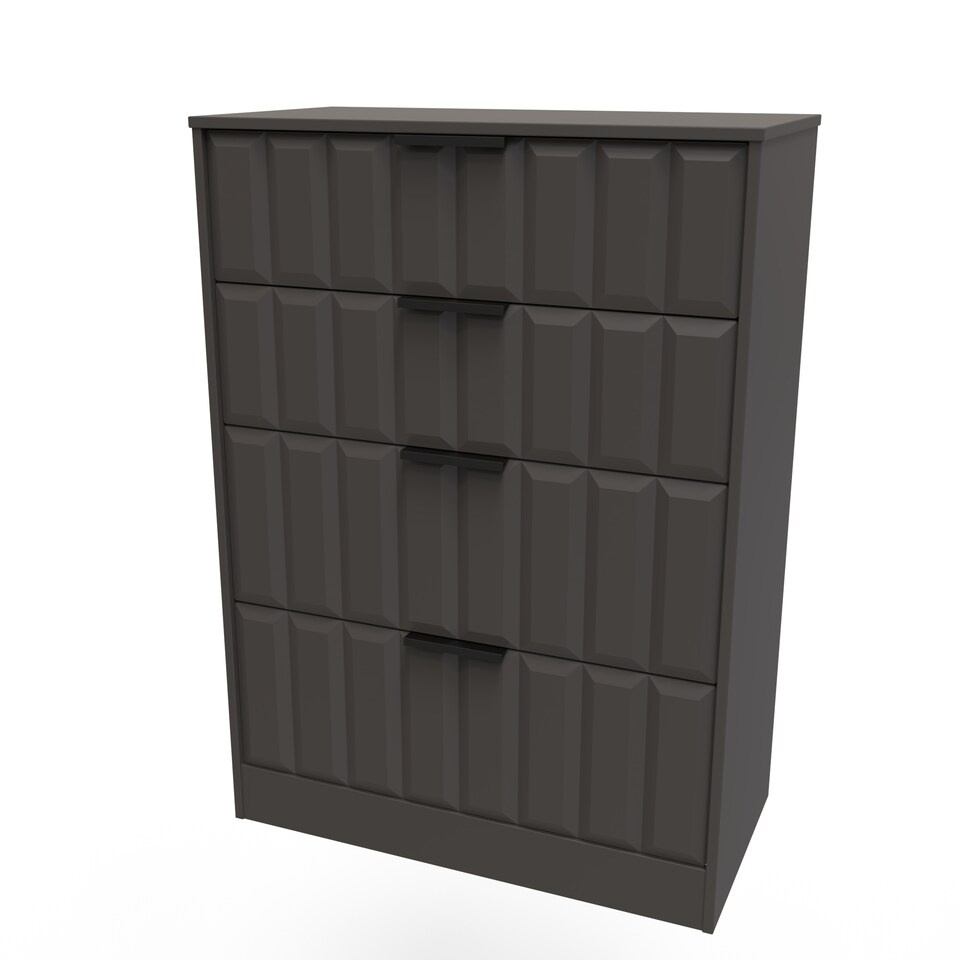 Seattle 4 Drawer Deep Chest of Drawers in Graphite (Ready Assembled ...