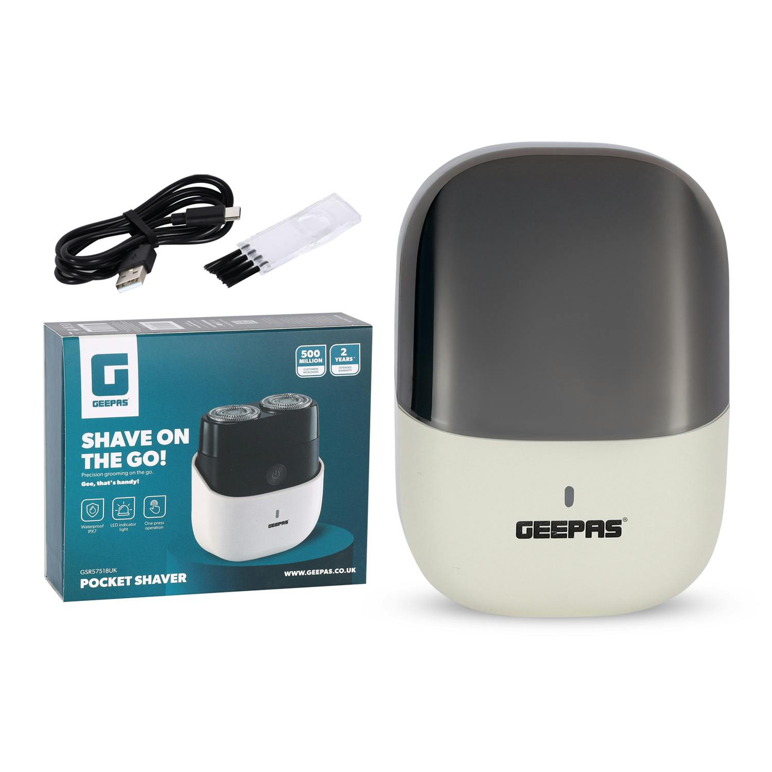 GEEPAS Wet & Dry Pocket Electric Shaver for Men - Tesco Groceries