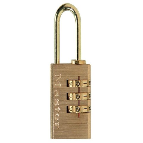 Master Lock Brass Finish 20Mm 3-Digit Combination Padlock - Tesco Groceries
