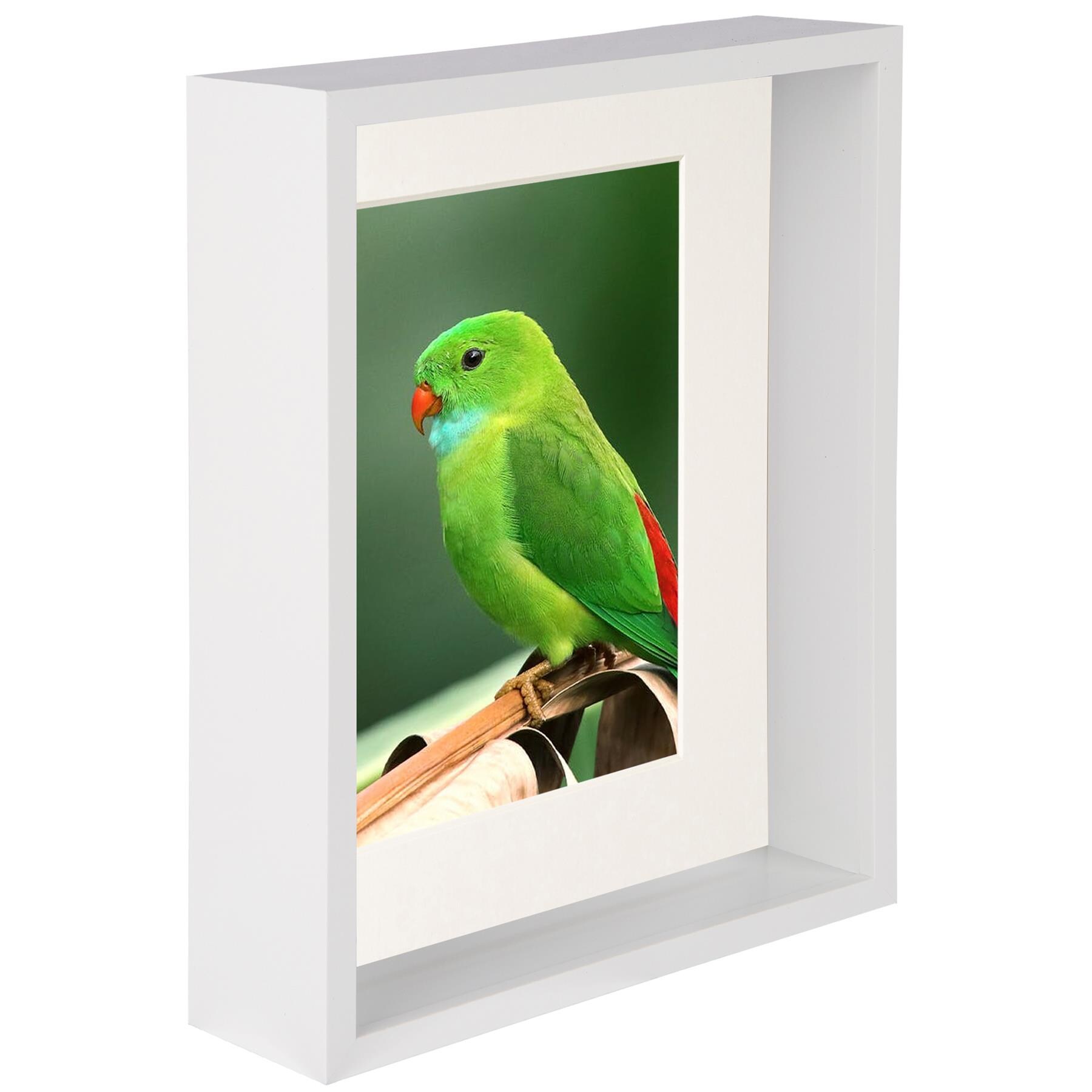 Nicola Spring 8 x 10" Deep Photo Frame - White/Ivory Mount - 3D Deep ...