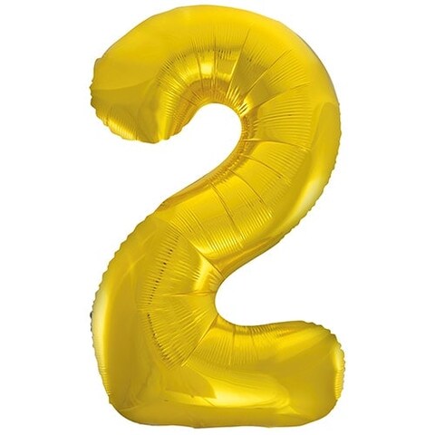 Gold Number 2 Helium Foil Giant Balloon 86cm / 34 in - Tesco Groceries