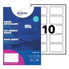 Avery 15 Sheets of 10 Printable Customisable Textile Badges - Tesco ...