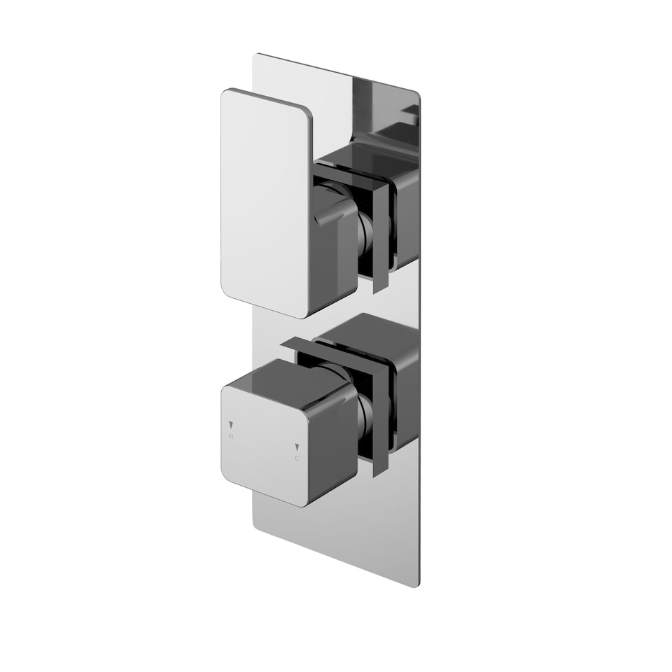 Balterley Empire Square Concealed Thermostatic Twin Shower Valve with ...