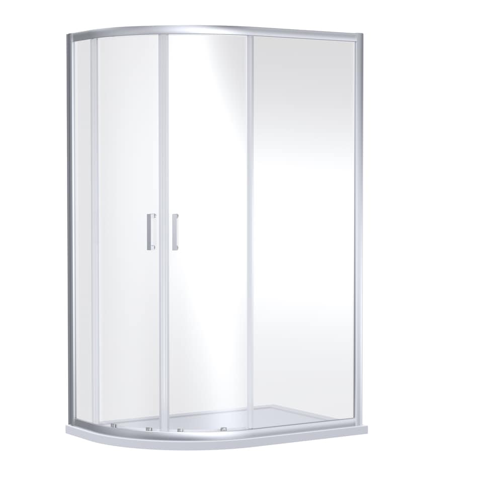 6mm Glass Offset Quadrant Shower Enclosure 1900 x 1200 x 800mm Chrome ...